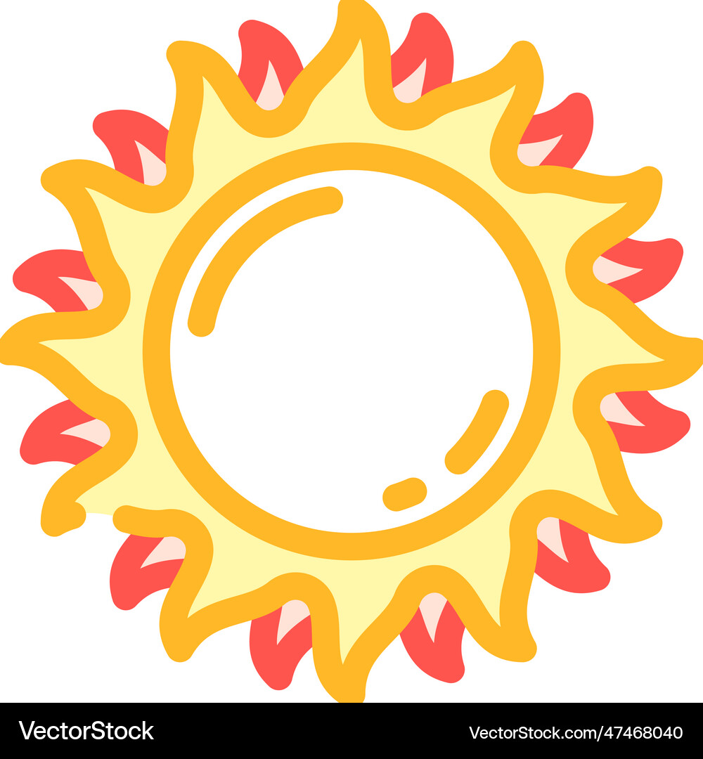 Sun sunshine summer sunlight color icon Royalty Free Vector