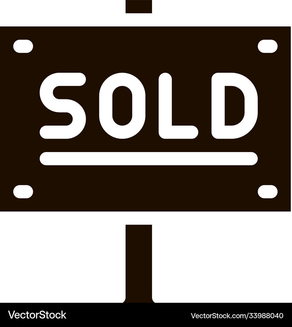 Tablet for real estate sold icon Royalty Free Vector Image