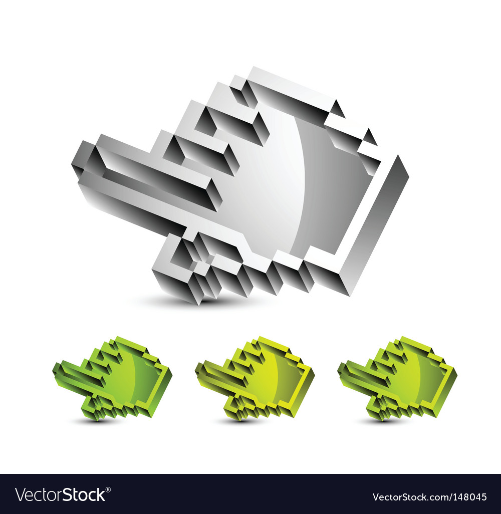 3d cursor Royalty Free Vector Image - VectorStock