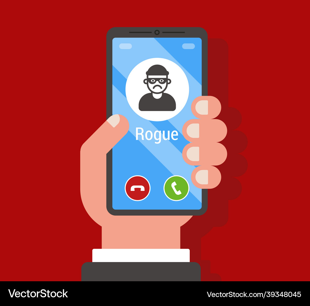 A scam call on smartphone cheating on the phone Vector Image
