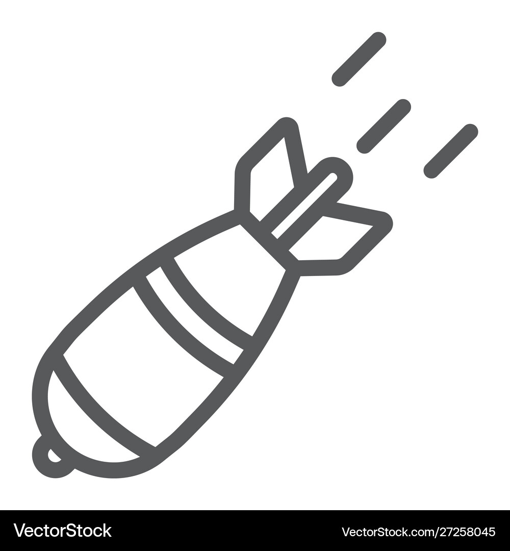 Atomic bomb line icon army and military rocket Vector Image