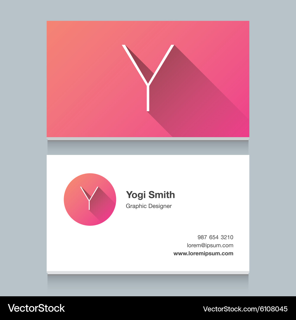 Business card letter y Royalty Free Vector Image