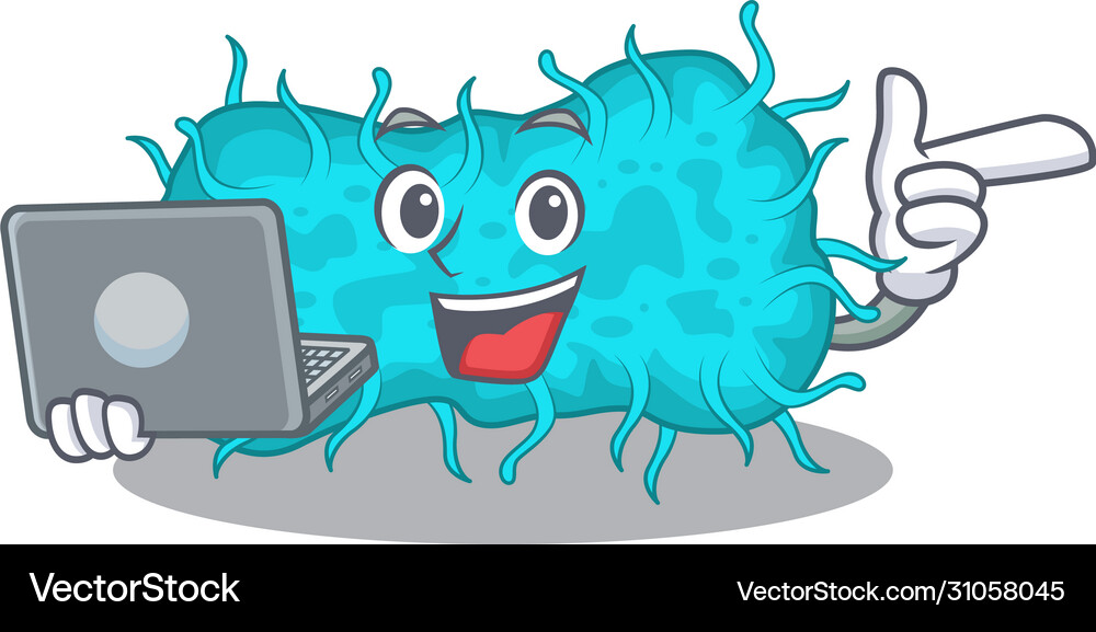 Cartoon character bacteria prokaryote clever Vector Image
