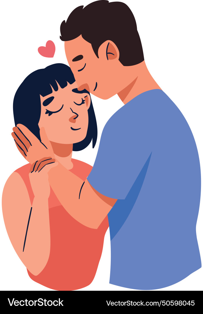 Couple kissing characters Royalty Free Vector Image