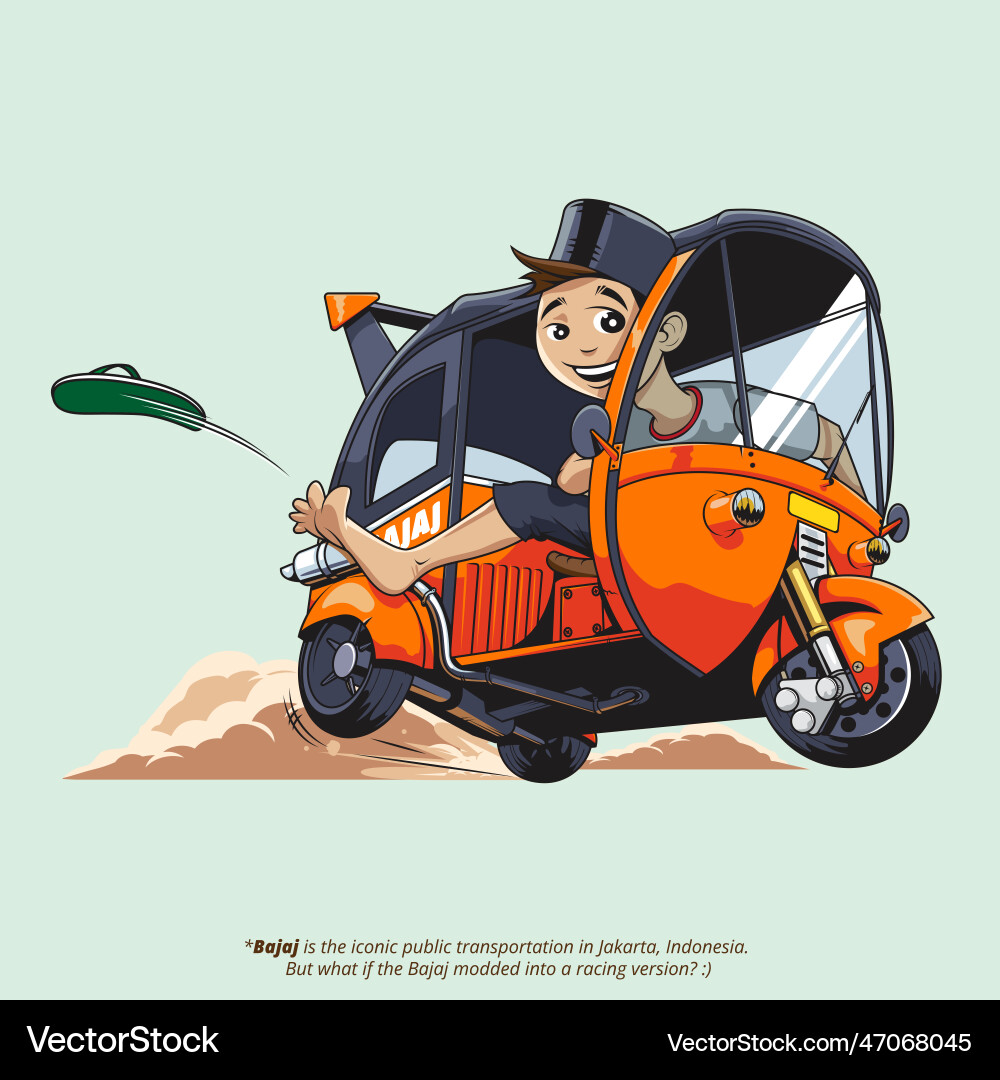 Funny bajaj Royalty Free Vector Image - VectorStock