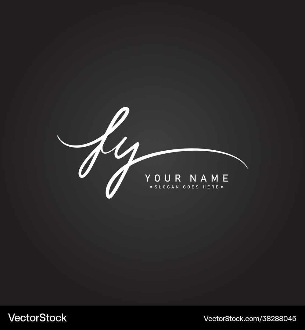 Initial letter fy logo - handwritten signature Vector Image