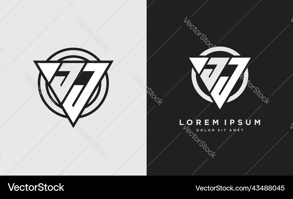 Letter jj triangle logo icon modern stylish Vector Image