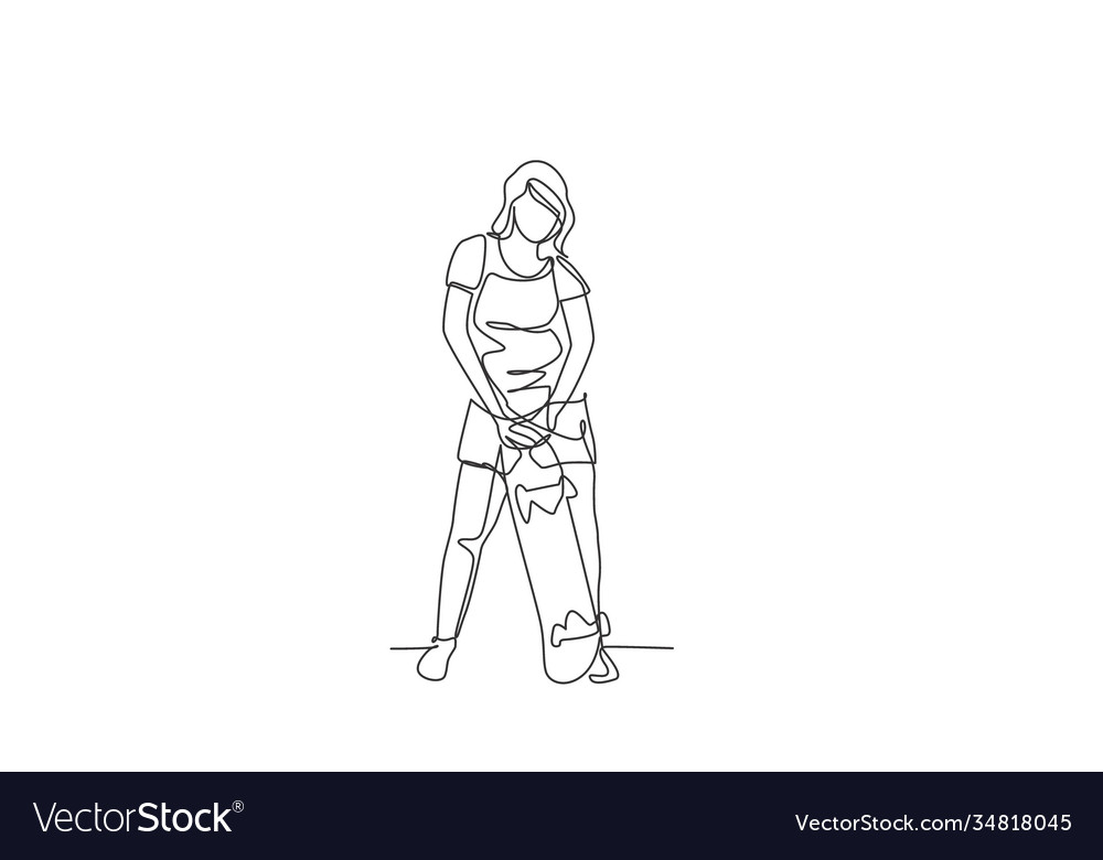 One continuous line drawing young cool Royalty Free Vector