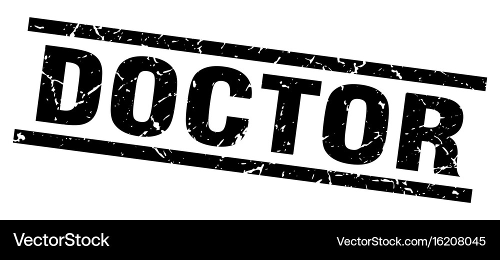Square grunge black doctor stamp Royalty Free Vector Image
