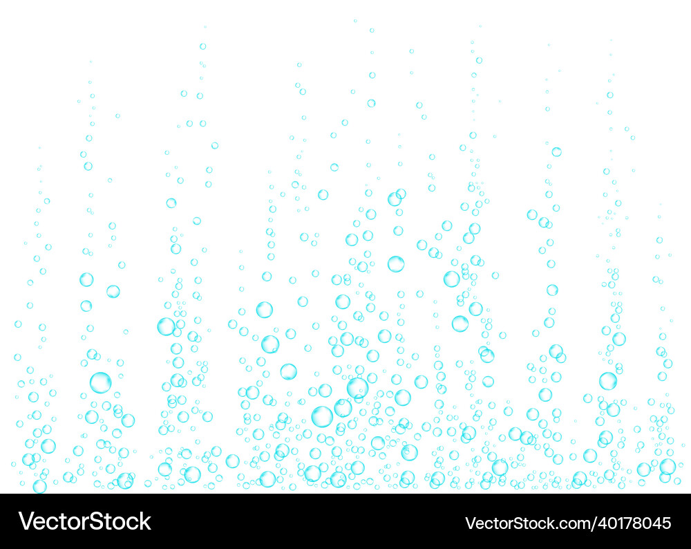 Underwater fizzing air water or oxygen bubbles Vector Image