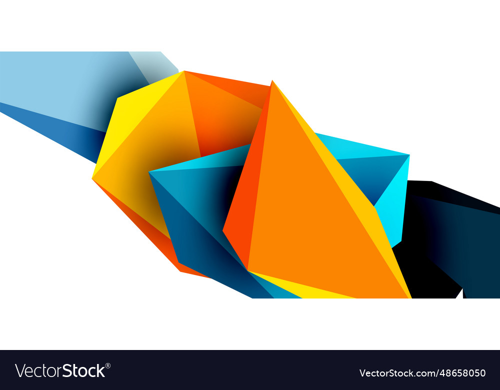 3d low poly triangle design elements Royalty Free Vector