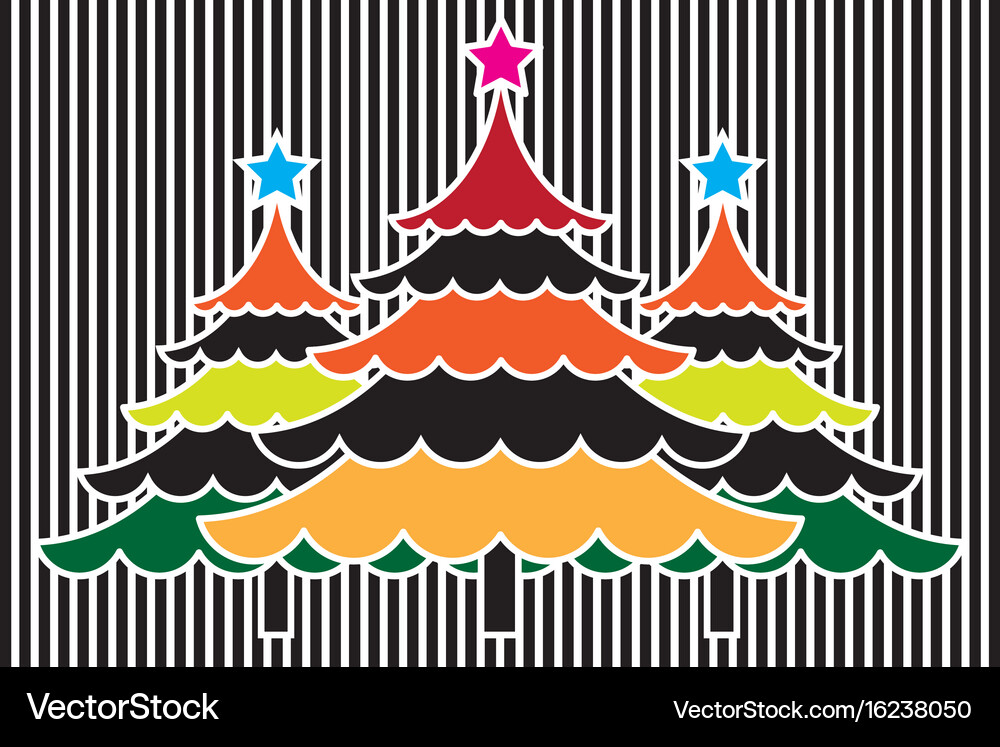 Abstract christmas tree with colorful background Vector Image