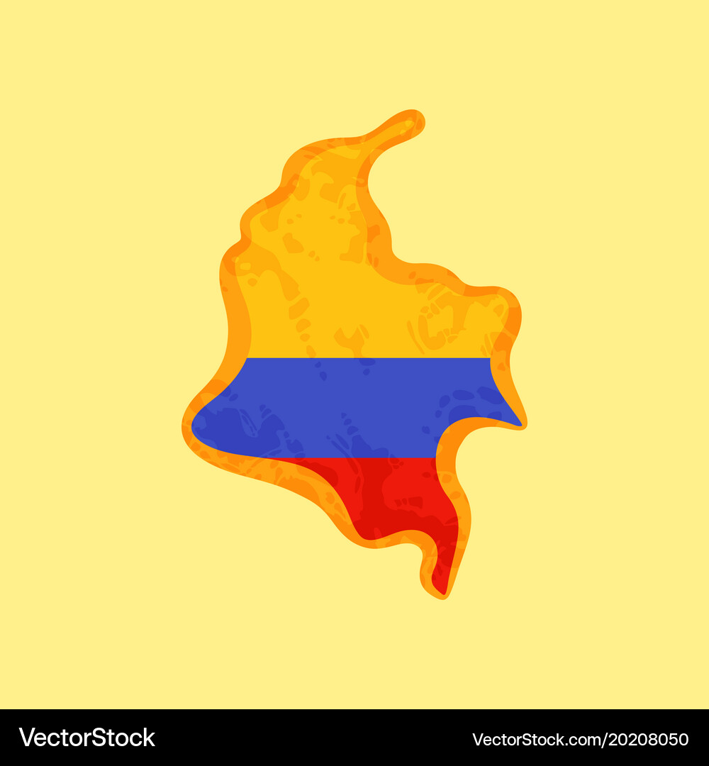 Colombia - map colored with colombian flag Vector Image