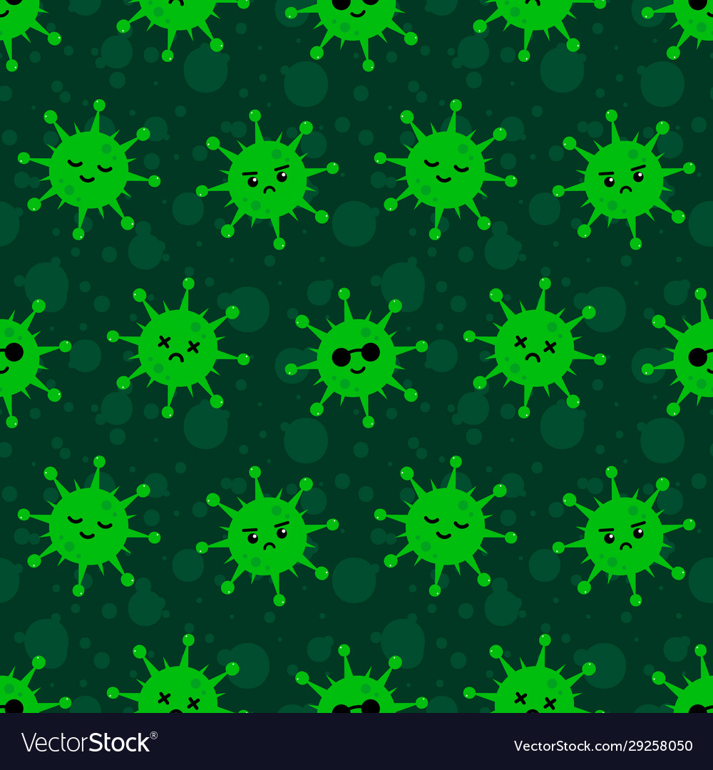 Coronavirus virus cartoon style seamless pattern Vector Image