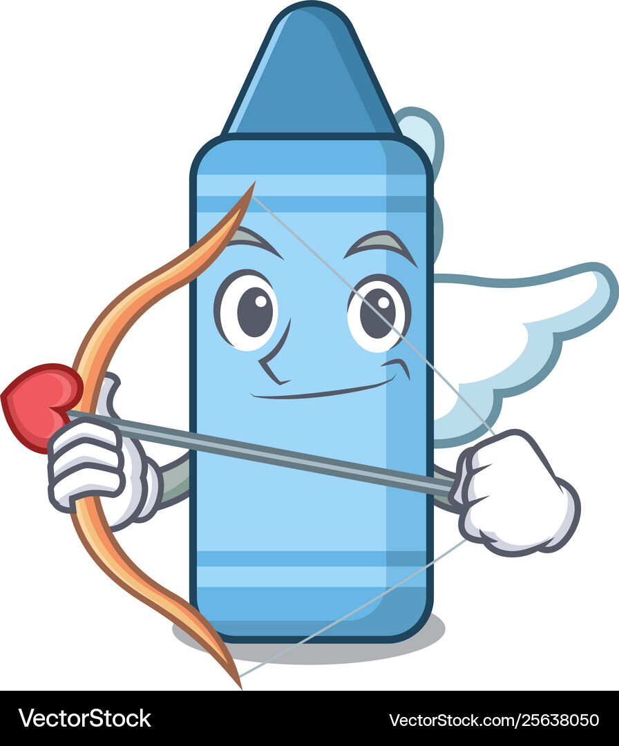 Cupid blue crayon isolated in mascot Royalty Free Vector