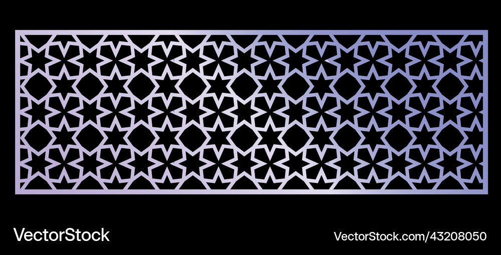 Cutout silhouette panel with ornamental geometric Vector Image