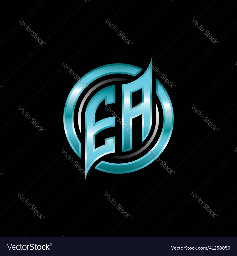 Ea initial monogram logo circle rounded Royalty Free Vector