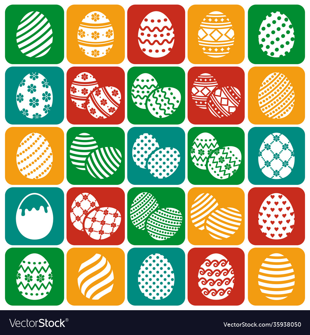 Easter eggs icons set Royalty Free Vector Image