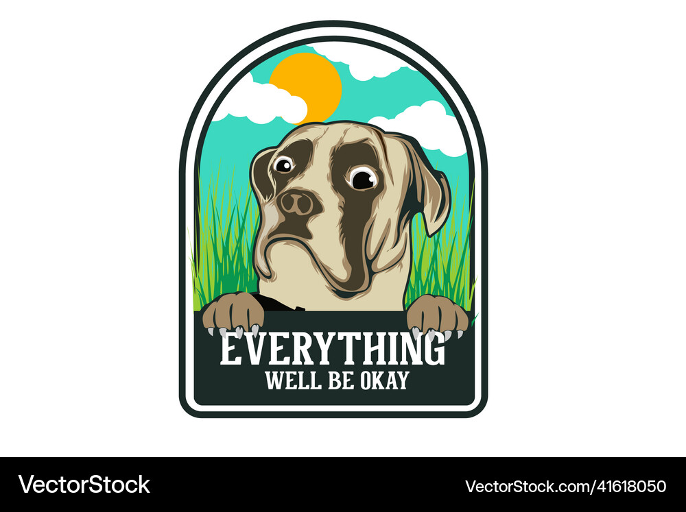Everything well be okay with dog design Royalty Free Vector