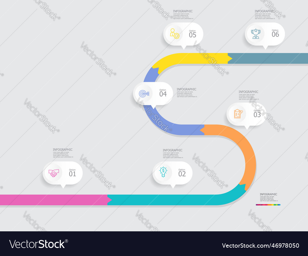 Horizontal timeline infographic element report Vector Image