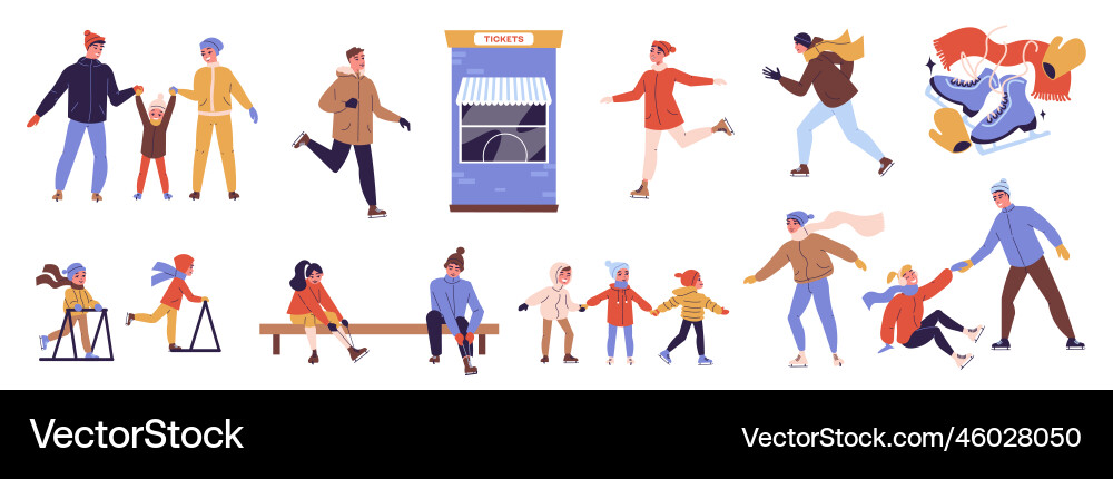 Ice skating set Royalty Free Vector Image - VectorStock