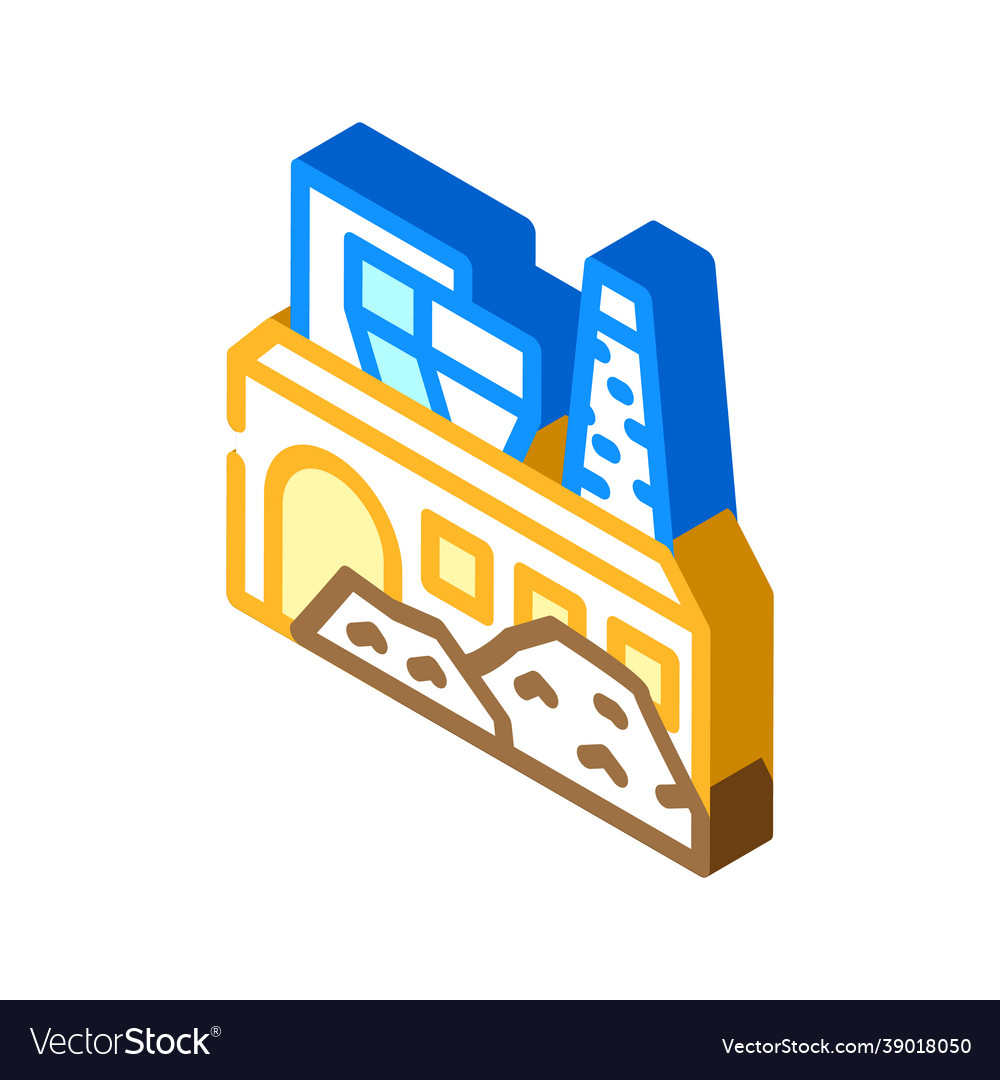 Industrial processing solid waste isometric icon Vector Image