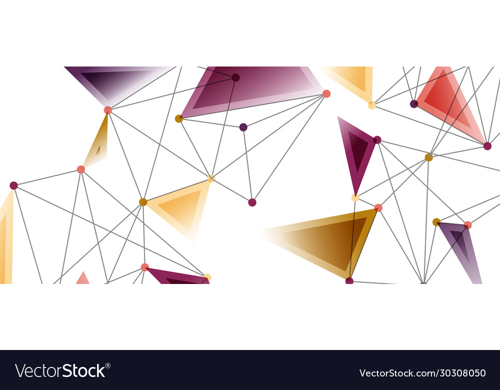 Line points connections triangular technology Vector Image