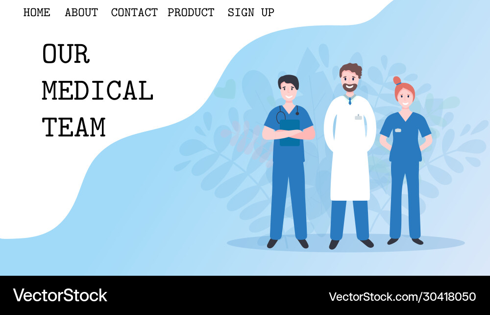 Online doctor landing page template for web Vector Image