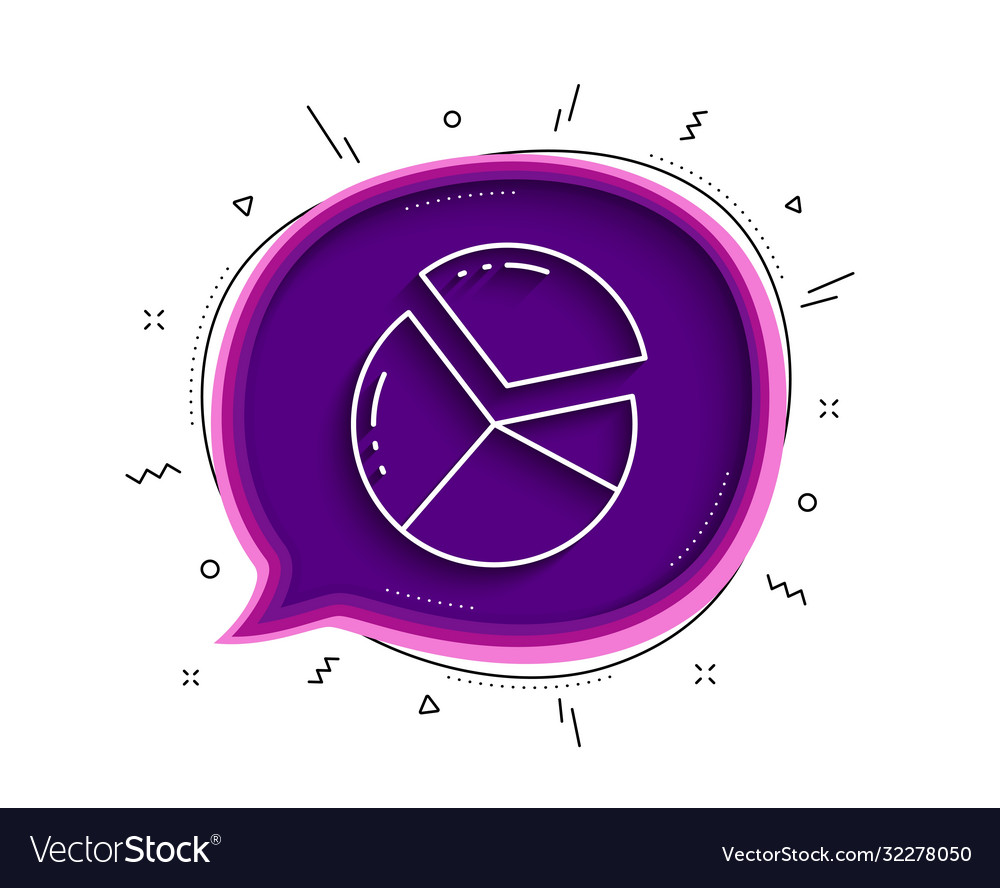 Pie chart line icon presentation graph sign Vector Image