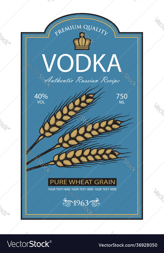 Template Vodka Label Royalty Free Vector Image