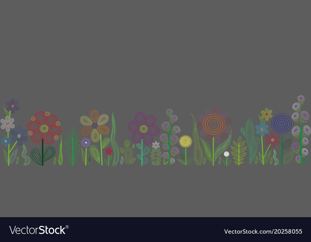 Abstract floral design on a grey background Vector Image