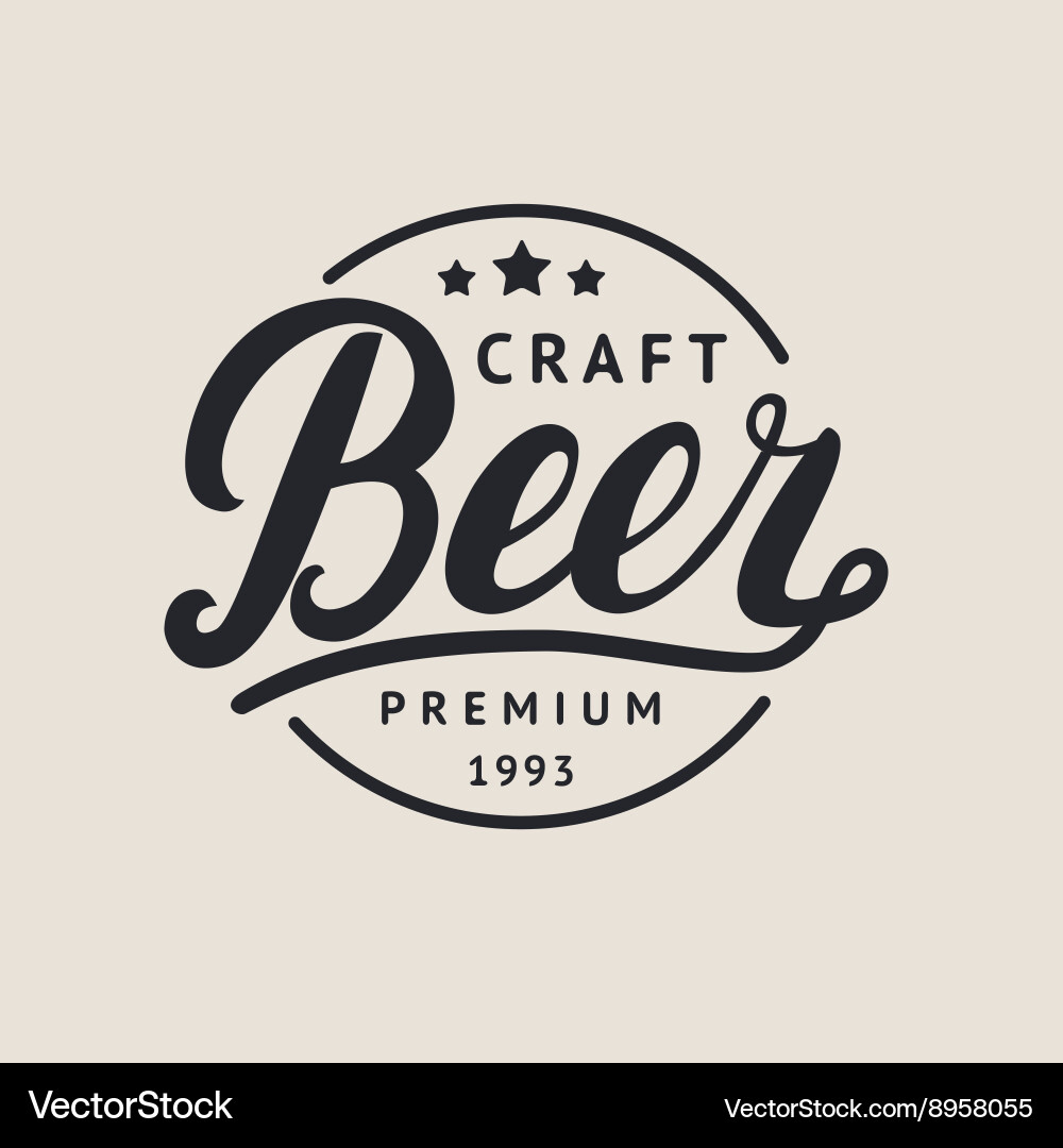Beer logo lettering for logotype label badge Vector Image