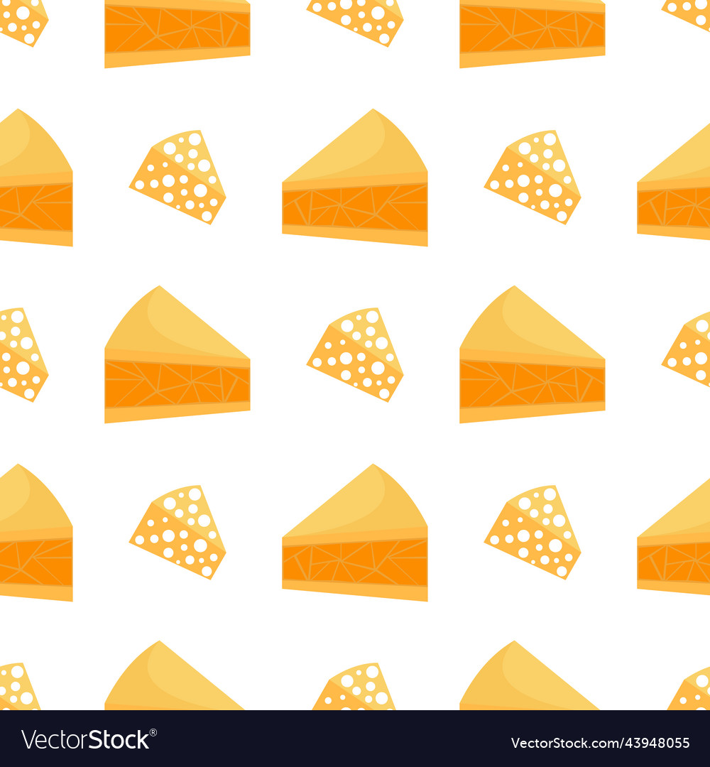 Cheesecake seamless pattern Royalty Free Vector Image
