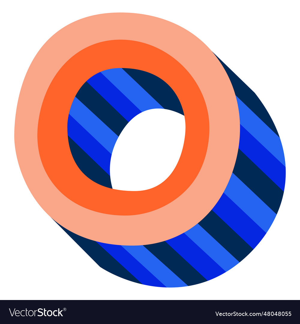 Colorful 3d letter o Royalty Free Vector Image