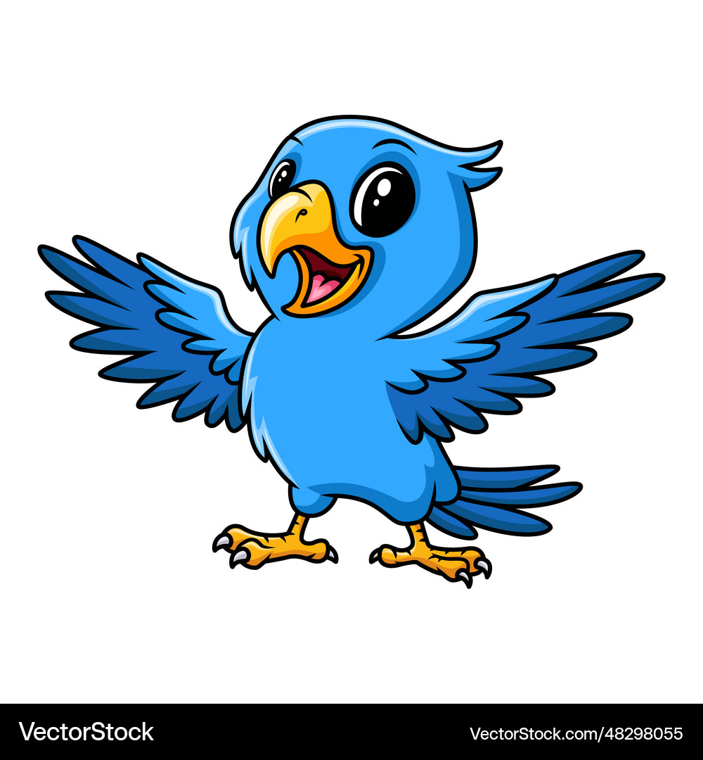 Parrot Blue Art Cartoon Vibrant Parrot Clipart, Colorful Bird PNG,