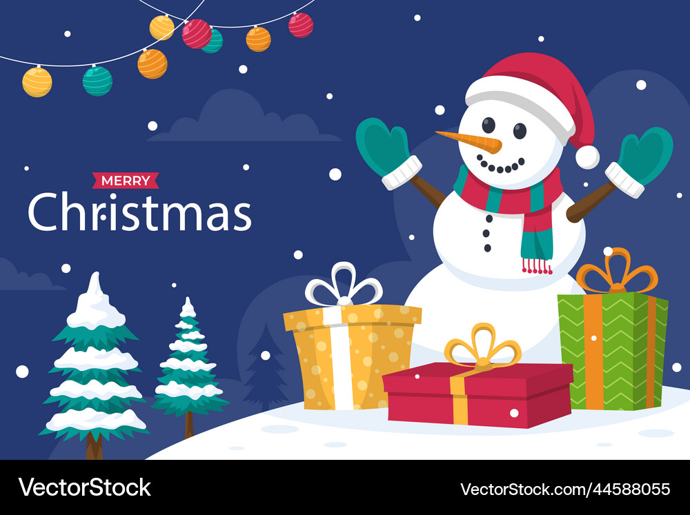 Flat christmas season background Royalty Free Vector Image