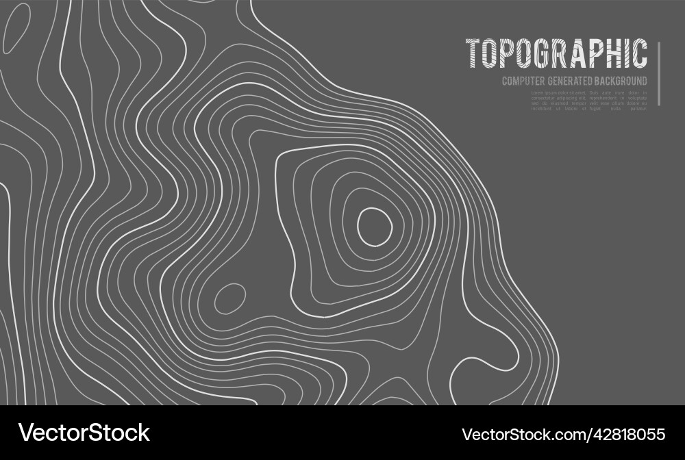 Grey contours topography geographic Royalty Free Vector