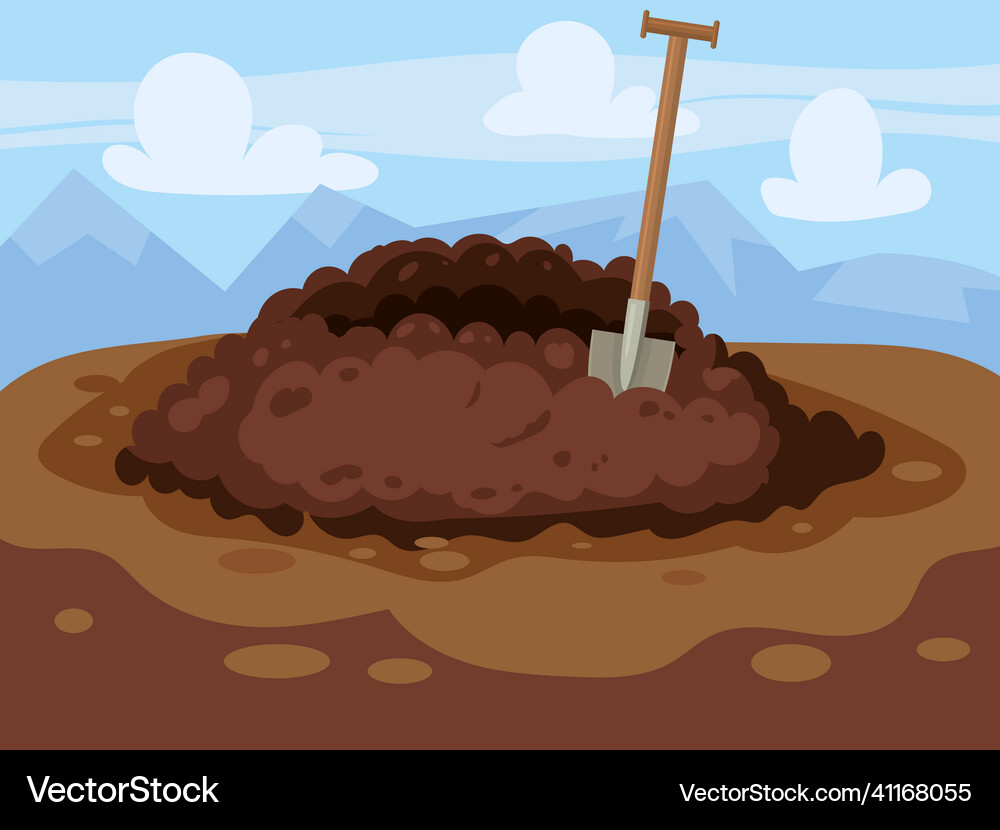 Hole in the ground burrow ground works digging Vector Image