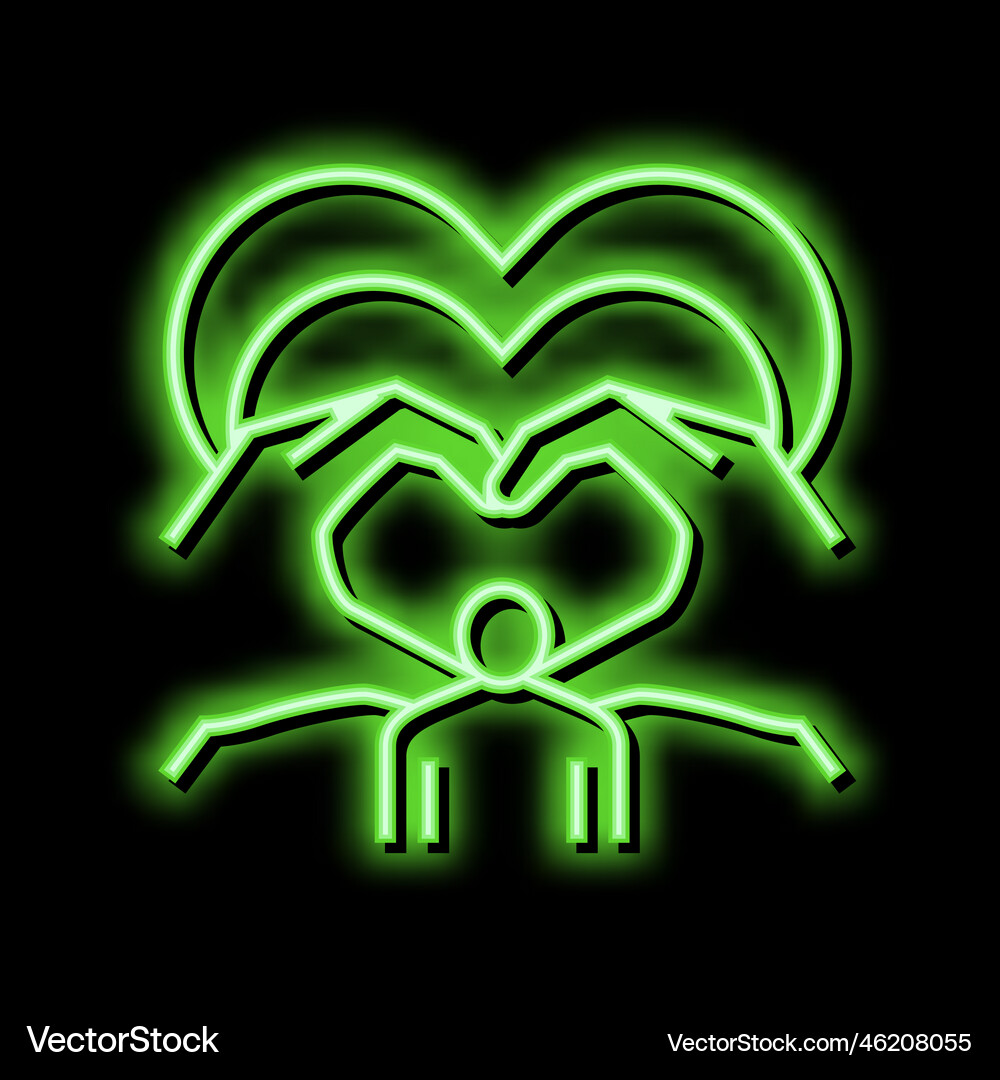 Love child adoption neon glow icon Royalty Free Vector Image