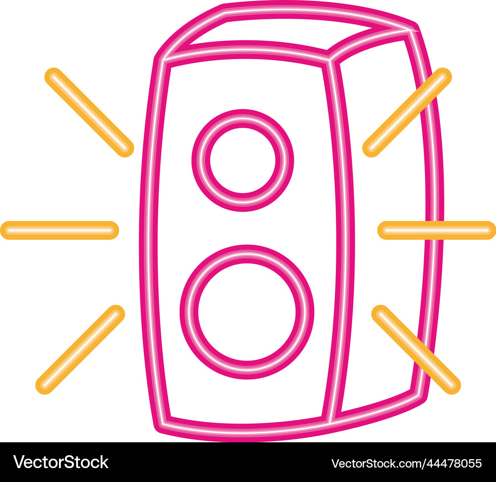 Sound Speaker Neon Party Royalty Free Vector Image