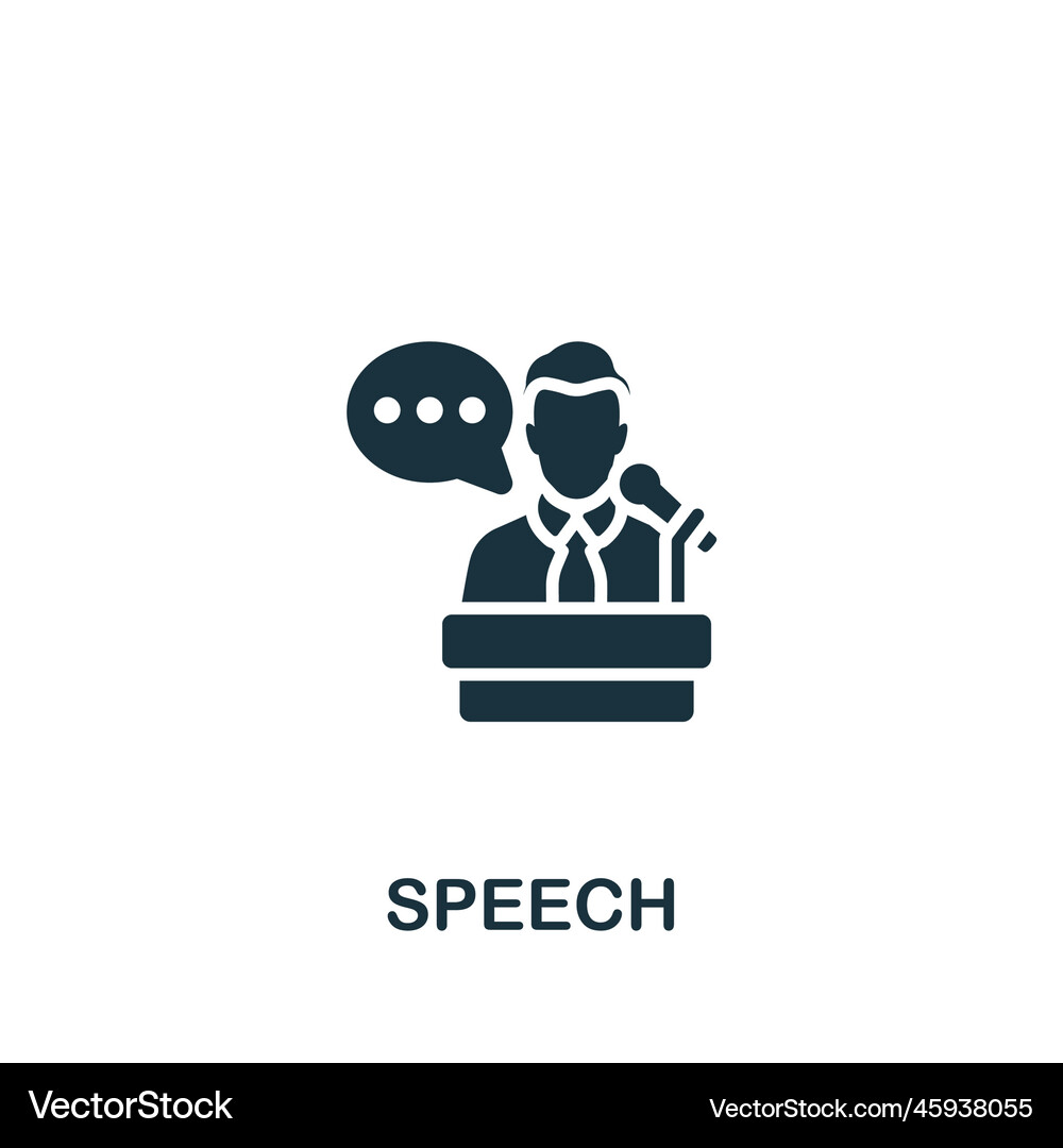 Speech icon monochrome simple sign from election Vector Image