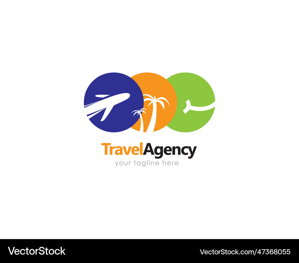 Travel agency logo template design Royalty Free Vector Image