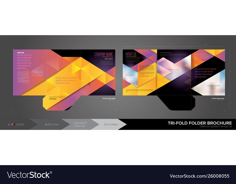 Trifold folder template Royalty Free Vector Image