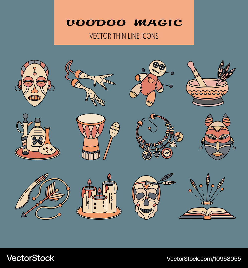 Voodoo african and american magic logo Royalty Free Vector