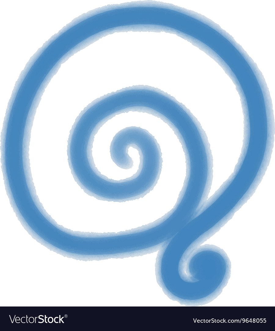 Watercolor blue spiral design for background Vector Image