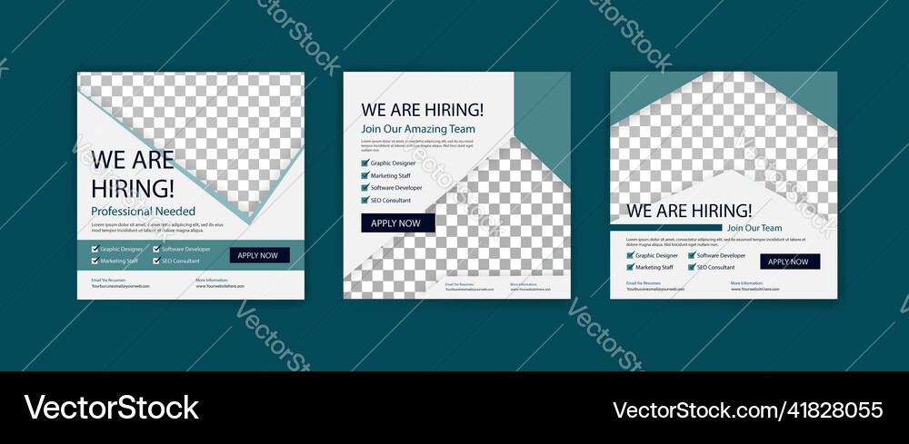 Were hiring job offer leaflet template Royalty Free Vector