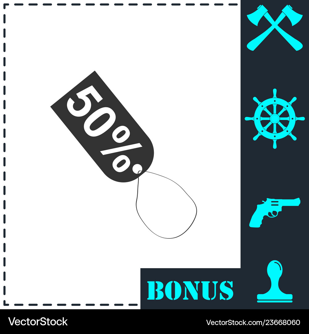 50 percent discount icon flat Royalty Free Vector Image