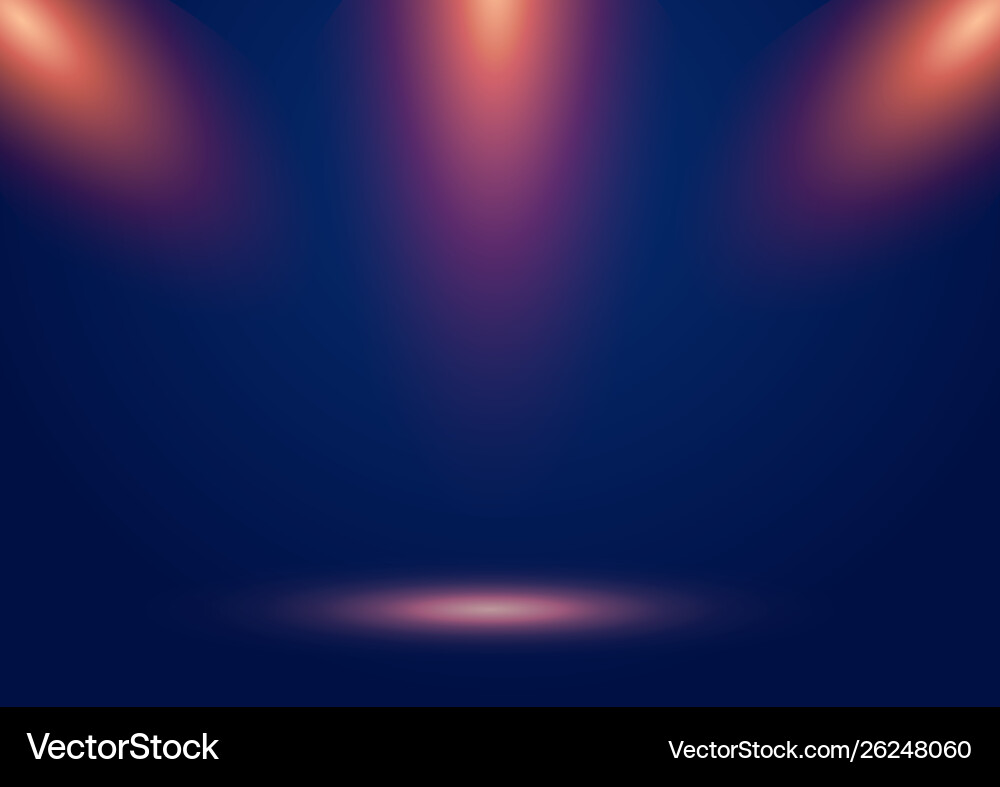 Blue stage show background with spotlights Vector Image