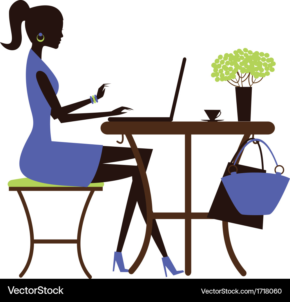 Business woman working Royalty Free Vector Image