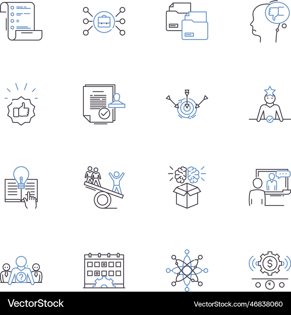 Interaction engagement line icons collection Vector Image